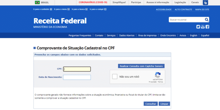 Como emitir comprovantes de situação do meu CPF no site da Receita ...